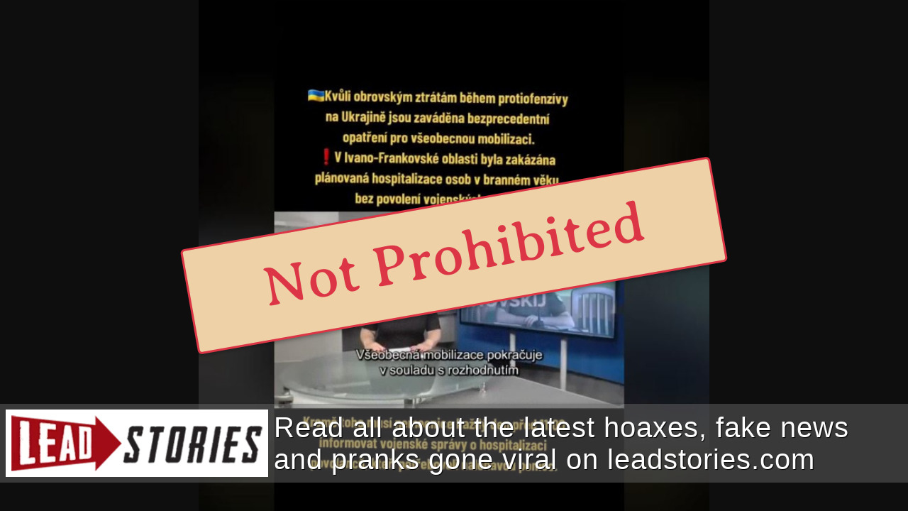 Fact Check: Ukraine Does NOT Prohibit The Hospitalization Of People Of ...
